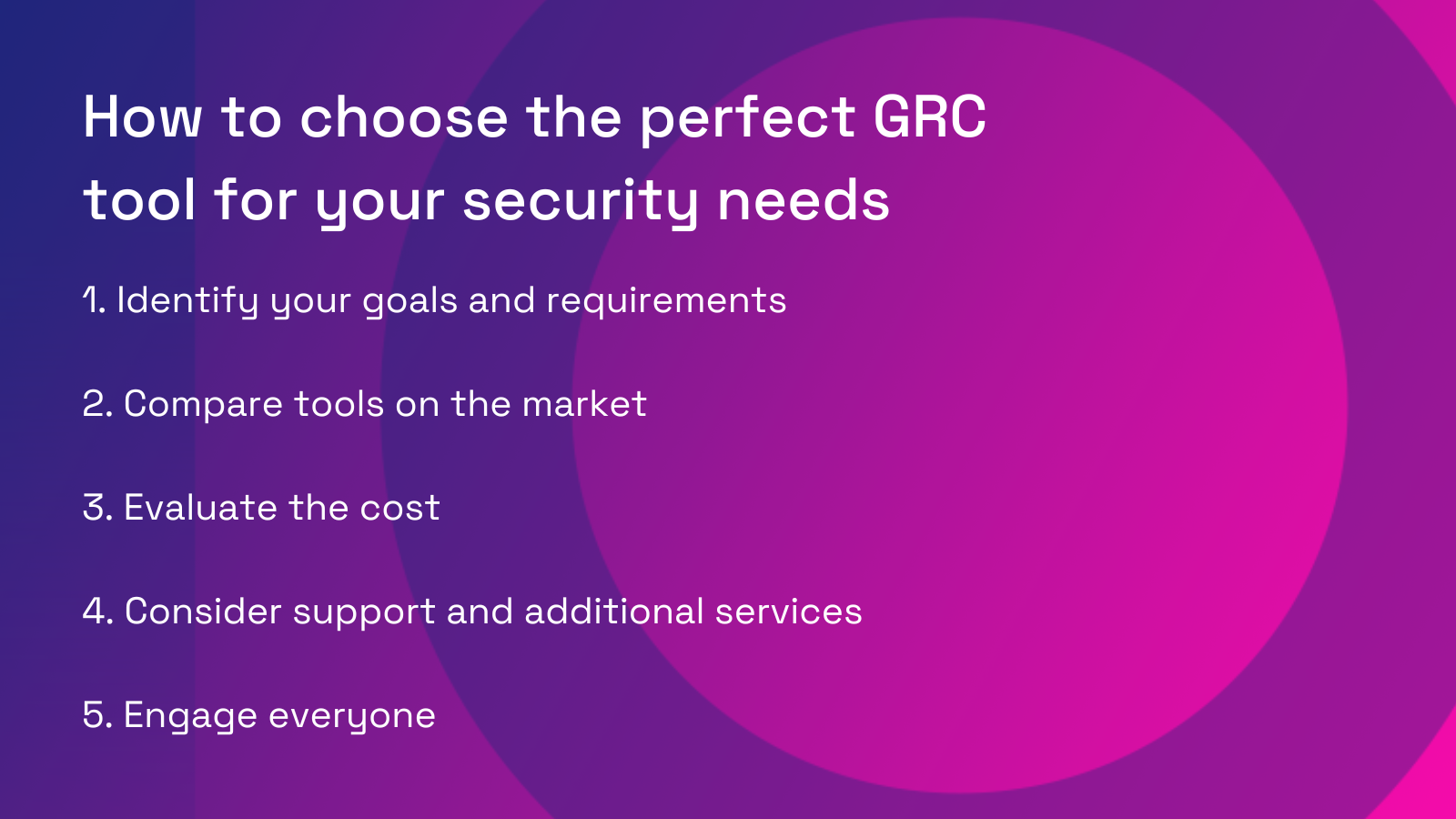 5 Steps to Choosing the Perfect GRC Solution